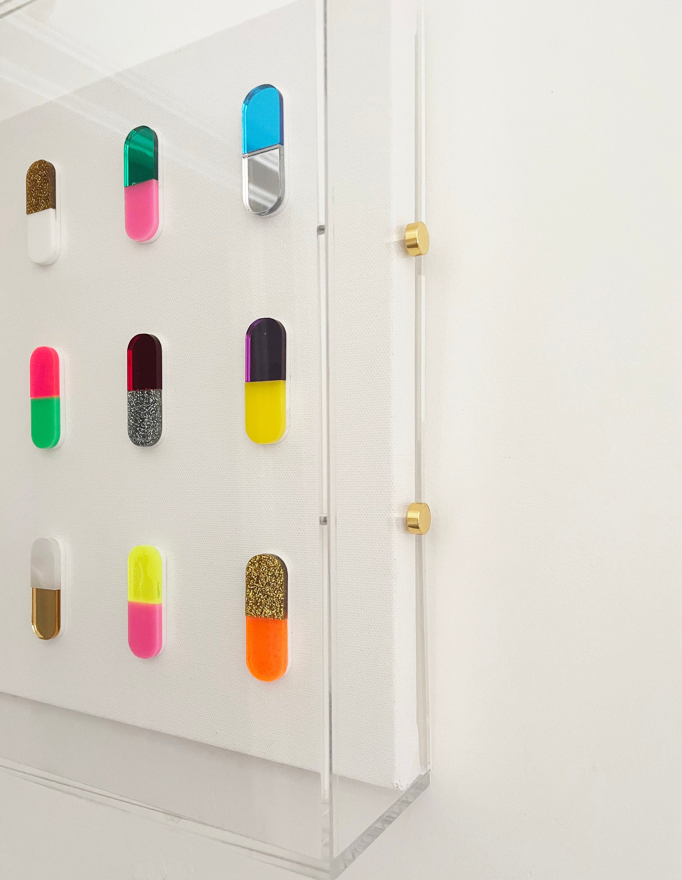 Happy Pills Pop Art | Mixed Media 3D Acrylic, Lucite Shadowbox - Etsy