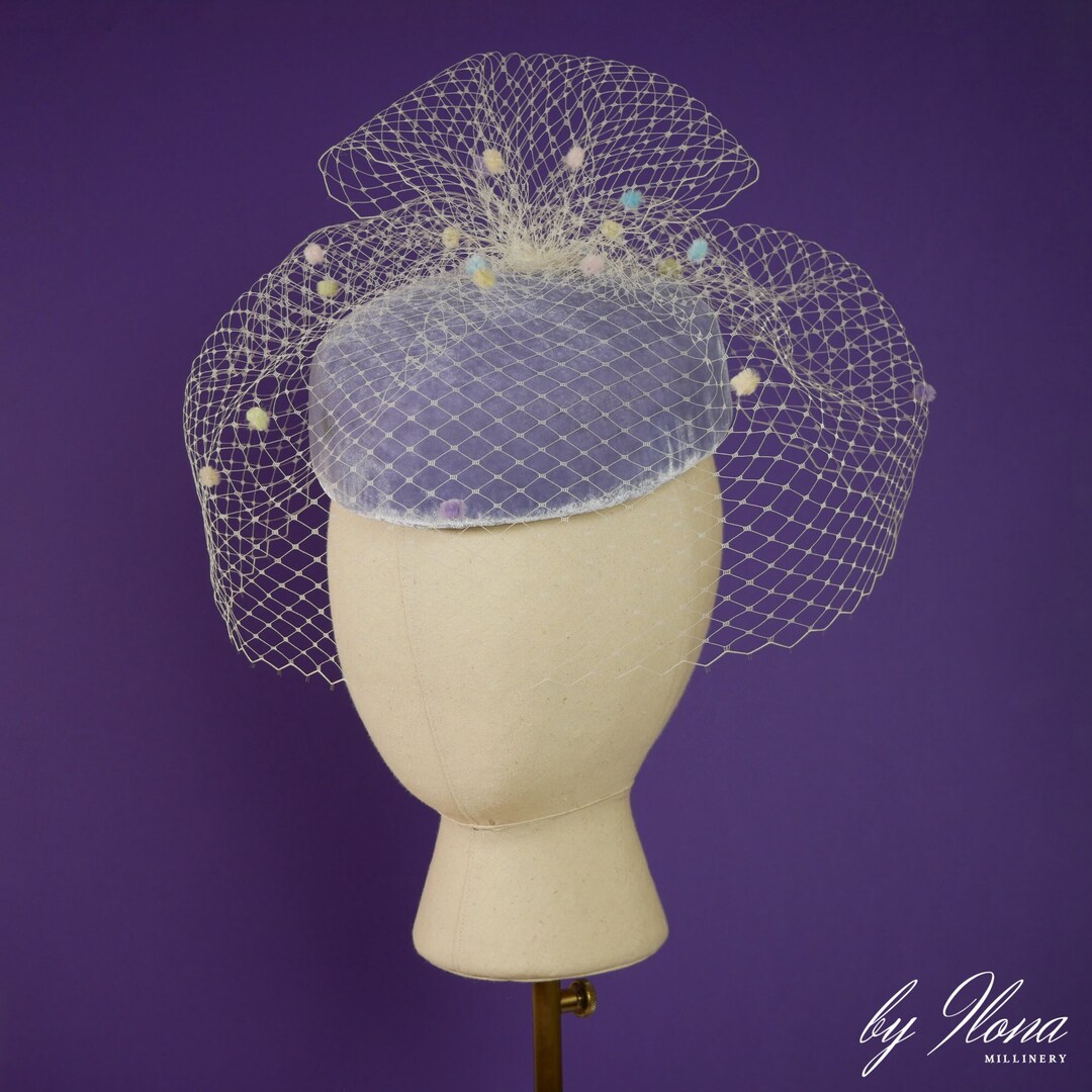 Velvet Veil Net Hat Vintage Style Net Hat Confetti Cloud - Etsy