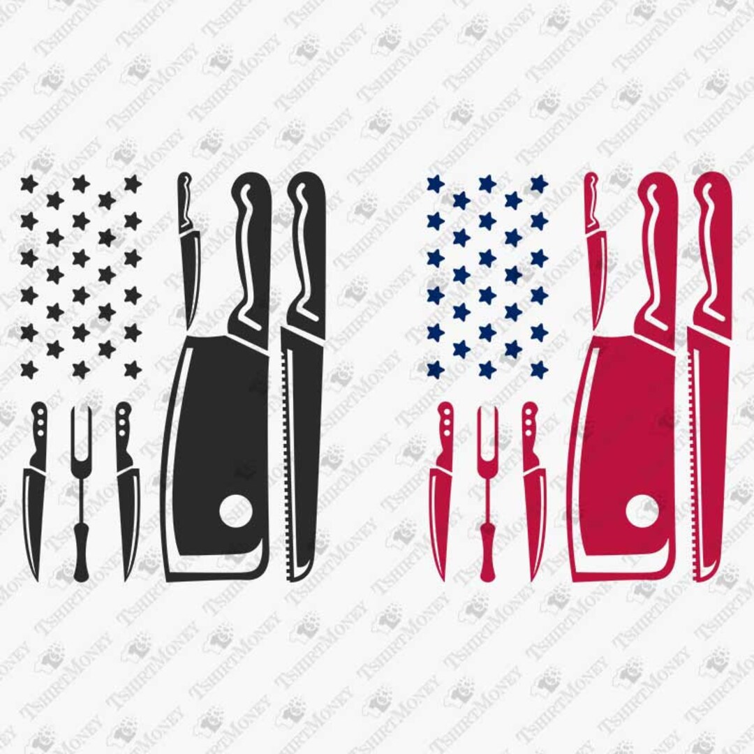 Chef Knife Flag, US Patriotic Chef, US Culinary Flag, Gift for Chef Svg ...