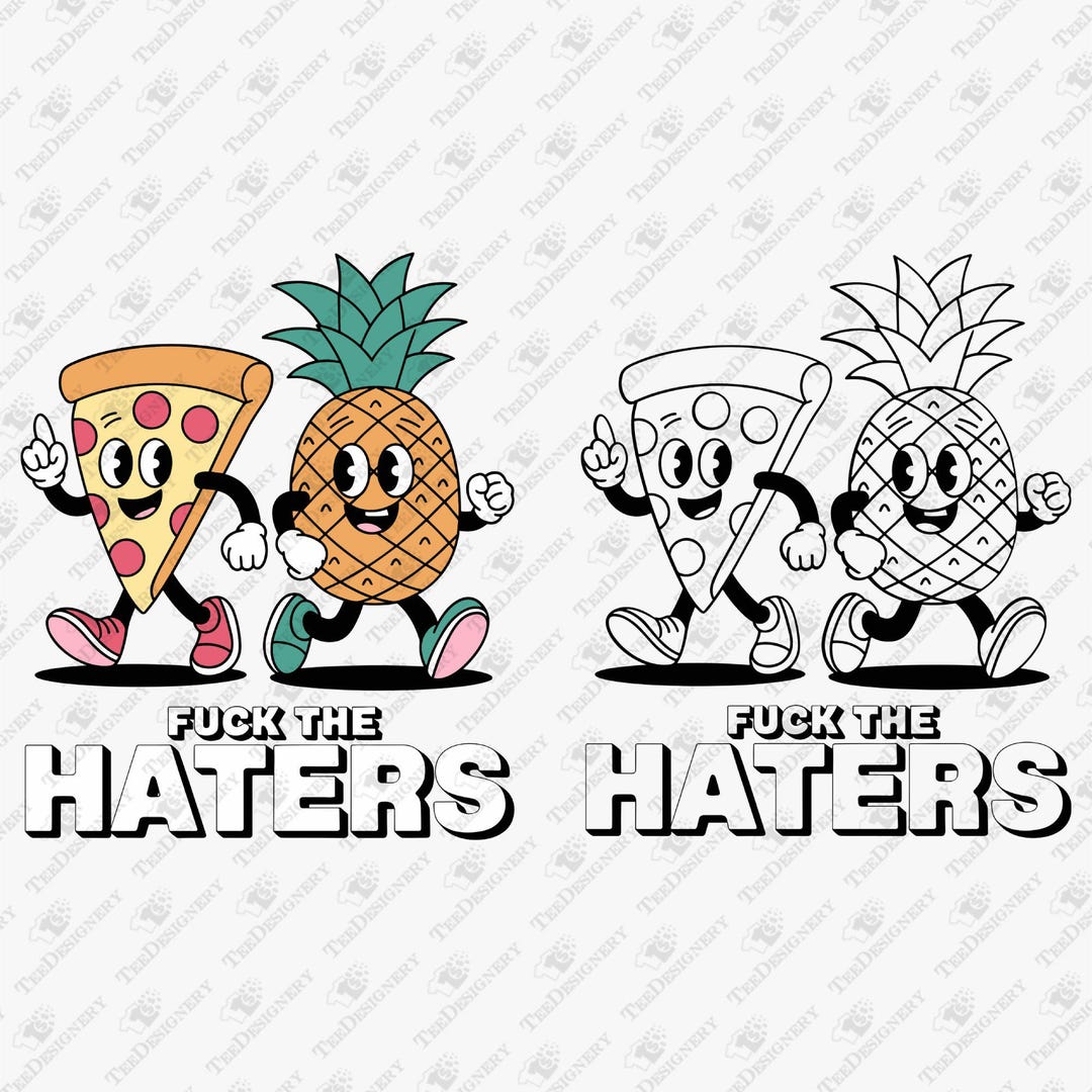 F*ck the Haters Sarcastic Pizza and Pineapple Foodie, SVG Cricut Cut ...