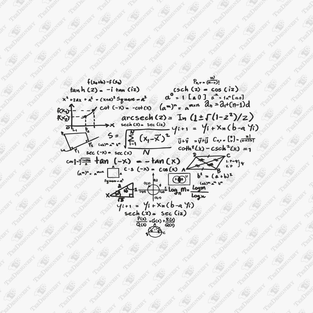 Math Heart Formula Nerd Science Vibes Sublimation Graphic - Etsy