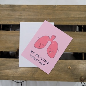 Thank You Card 'we Be-lung Together' Lung Design Physical Print - Etsy