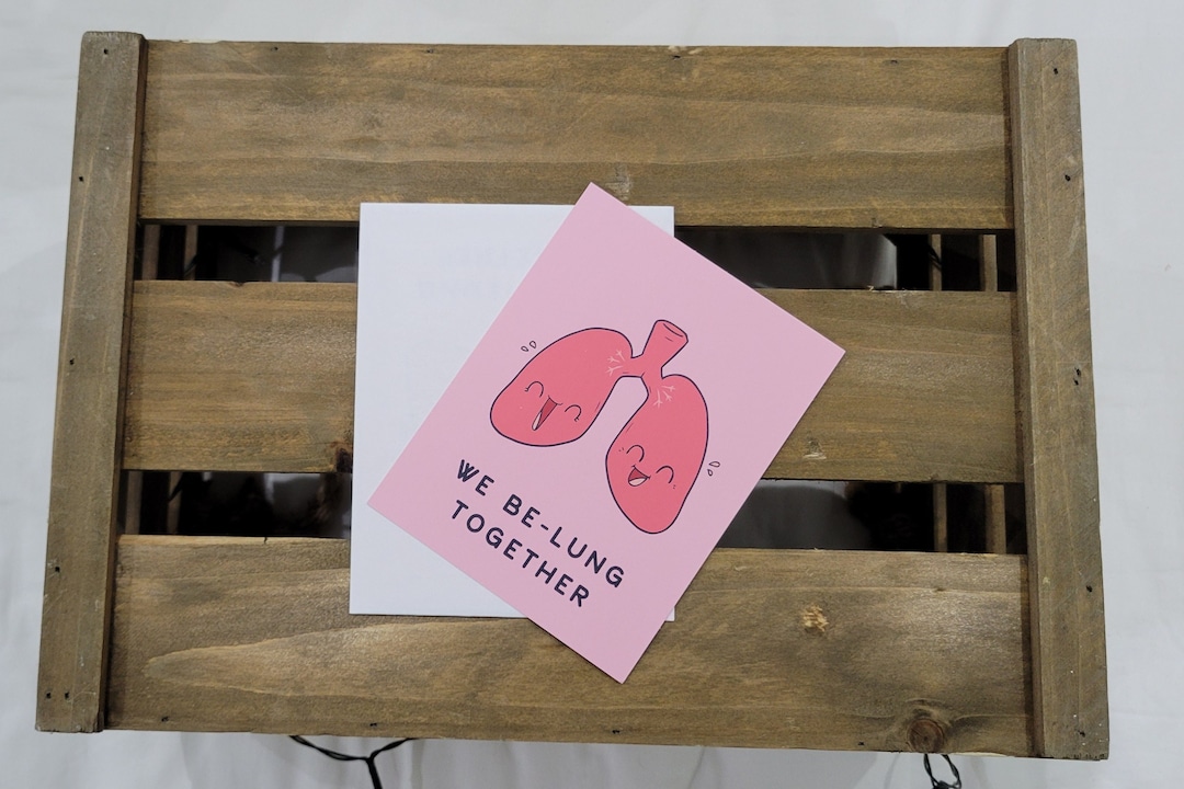 Thank You Card 'we Be-lung Together' Lung Design Physical Print - Etsy