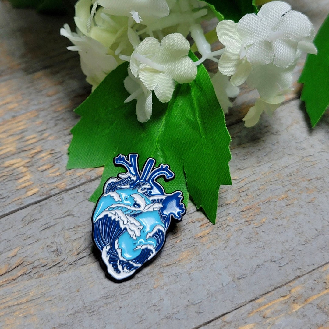 Wave Heart Pin Medical and Anatomy Pins - Etsy