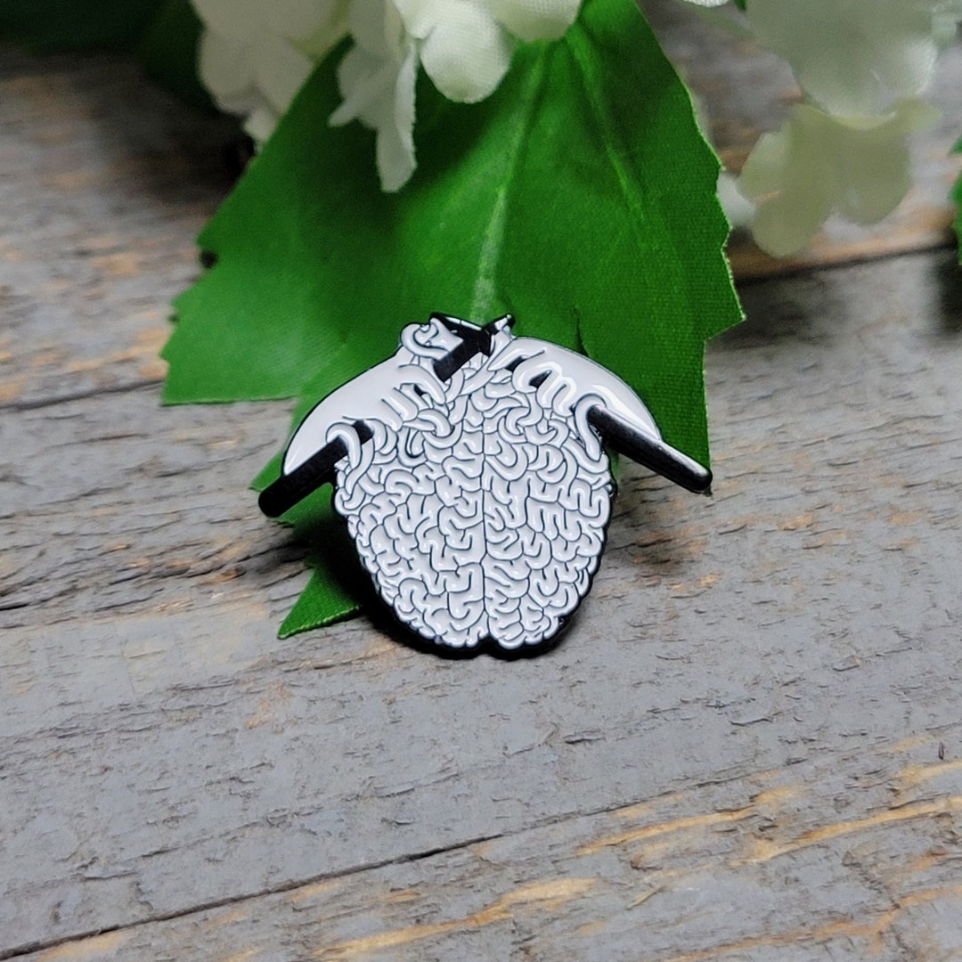 Handcrafted Anatomical Brain Knitting Pin Unique Alloy Design - Etsy