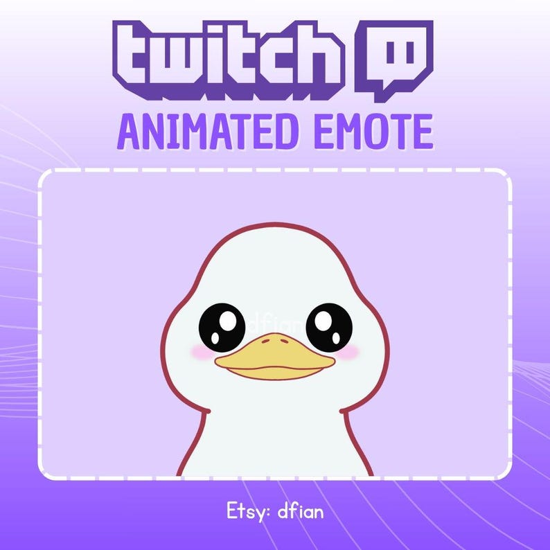Animated Chibi Duck Nodding Emote - Cute Kawaii Twitch Emote - Animated ...