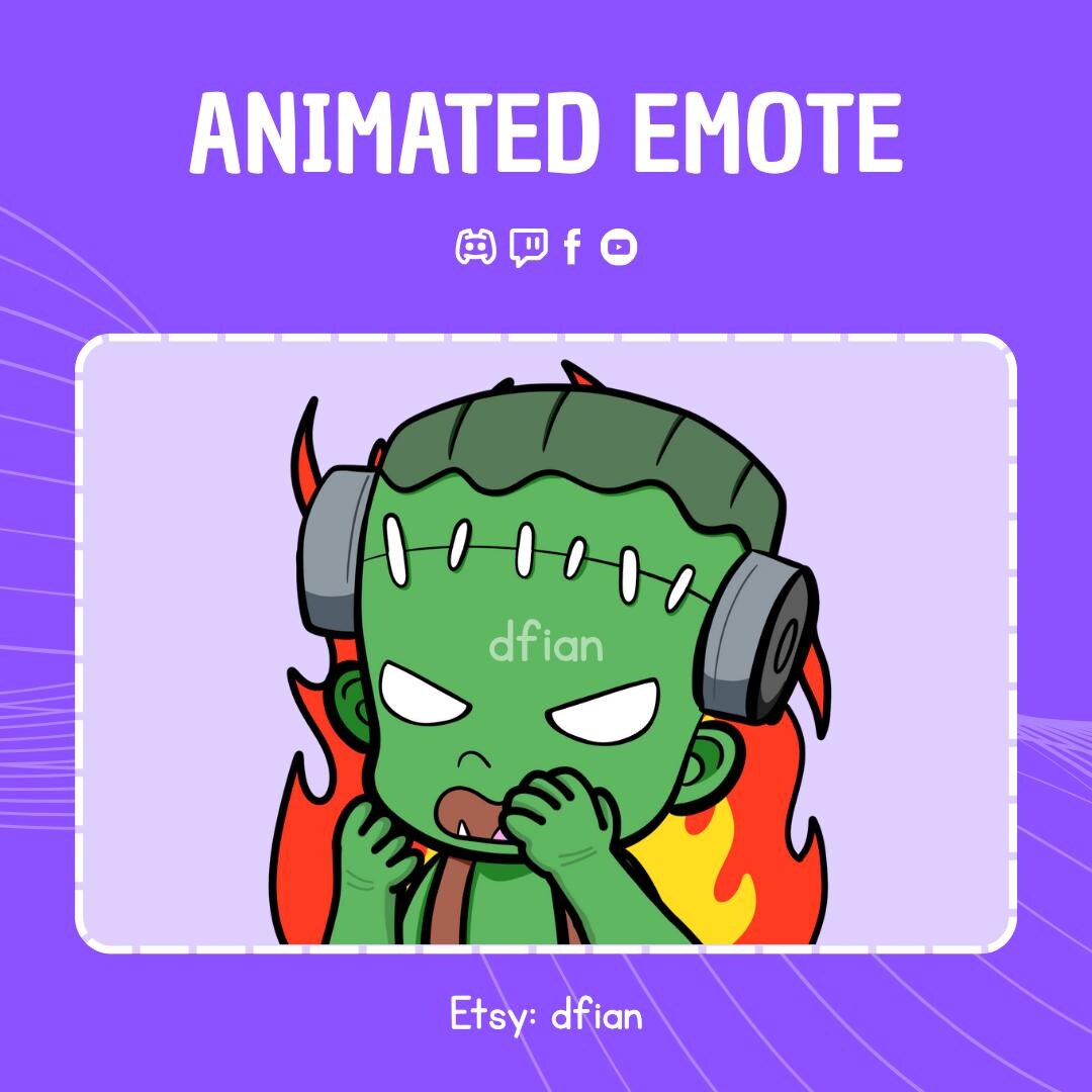 Animated Angry Frankenstein Emote: Twitch, Discord, Youtube (GIF ...