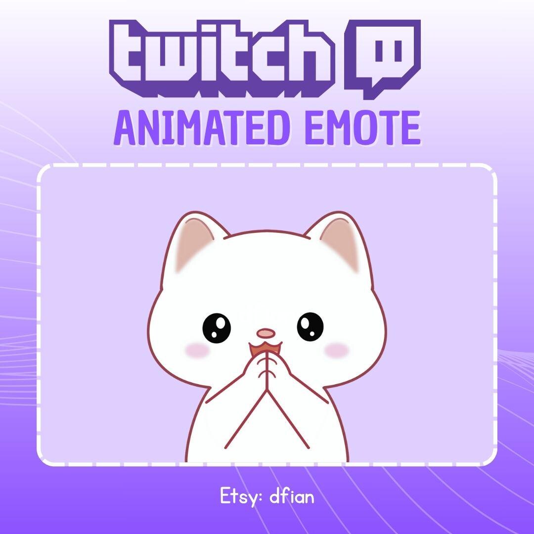 Animated Clapping White Cat Emote: Twitch & Discord Streamer (GIF ...