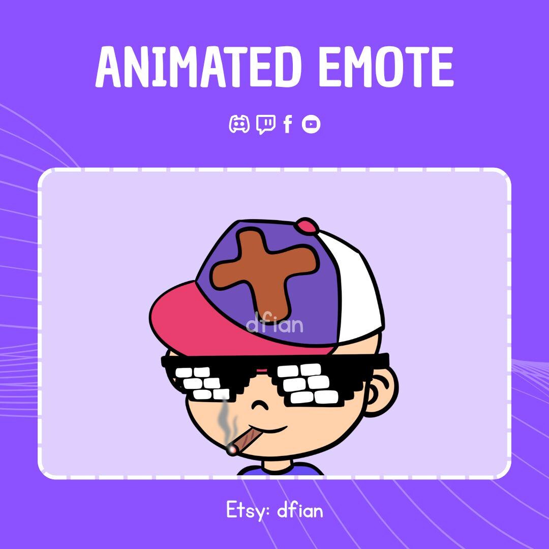 Animated Boy Smoke Emote, Cute Emote, Funny Emote, Emote GIF, Cartoon ...