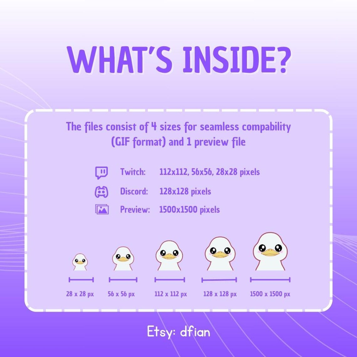 Animated Chibi Duck Nodding Emote - Cute Kawaii Twitch Emote - Animated ...