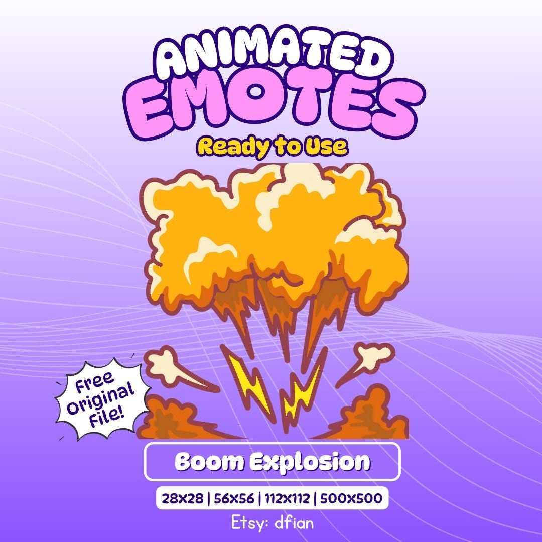 Animated Boom Emote: Funny Explosion GIF for Twitch, Discord, Kick ...