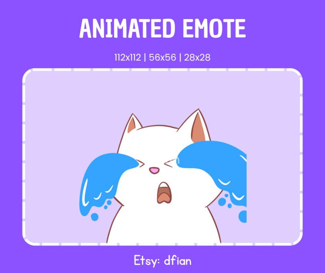Animated Crying Cat Emote: Funny Streamer Cartoon (digital Download) - Etsy