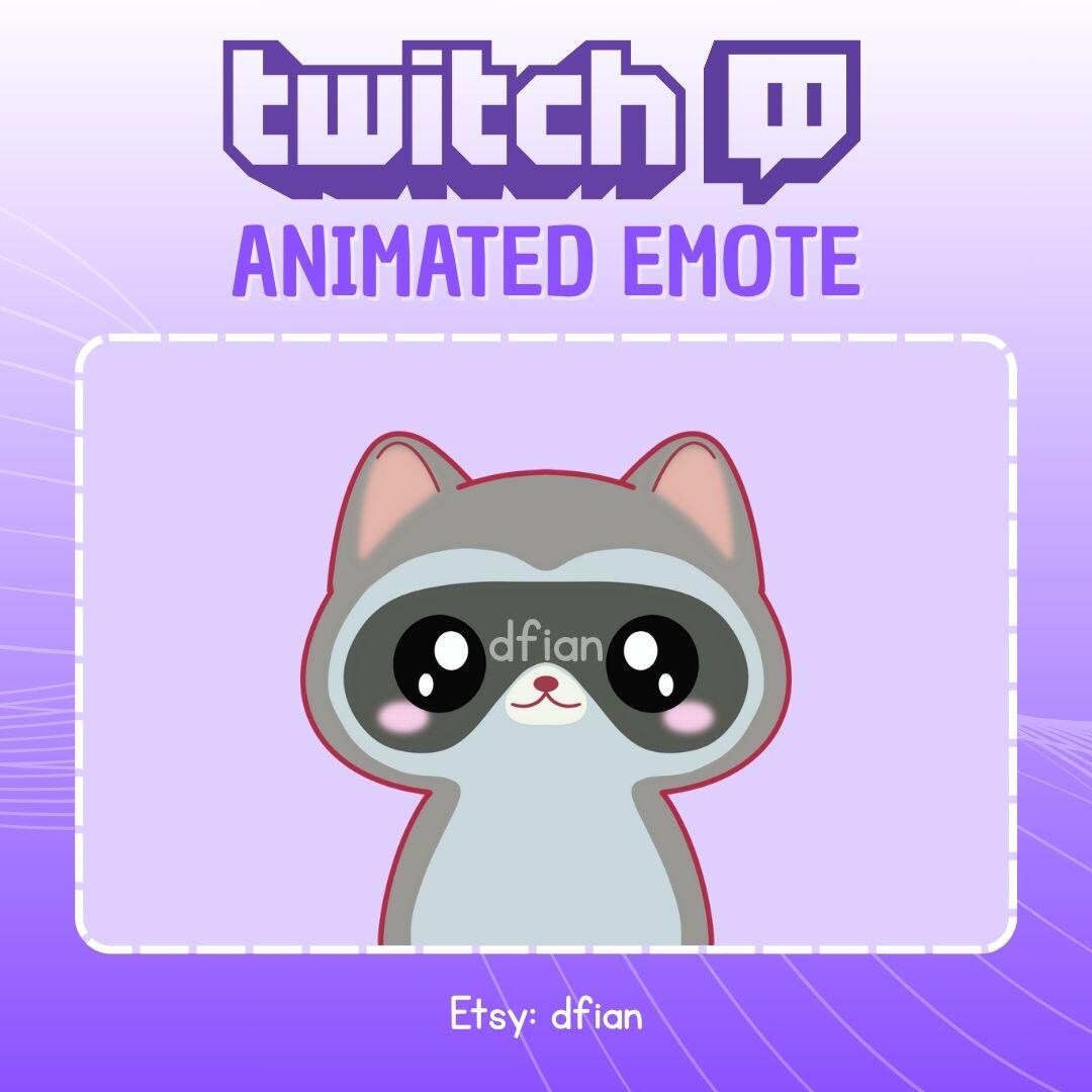 Animated Chibi Racoon Nodding Emote - Cute Kawaii Twitch Emote ...