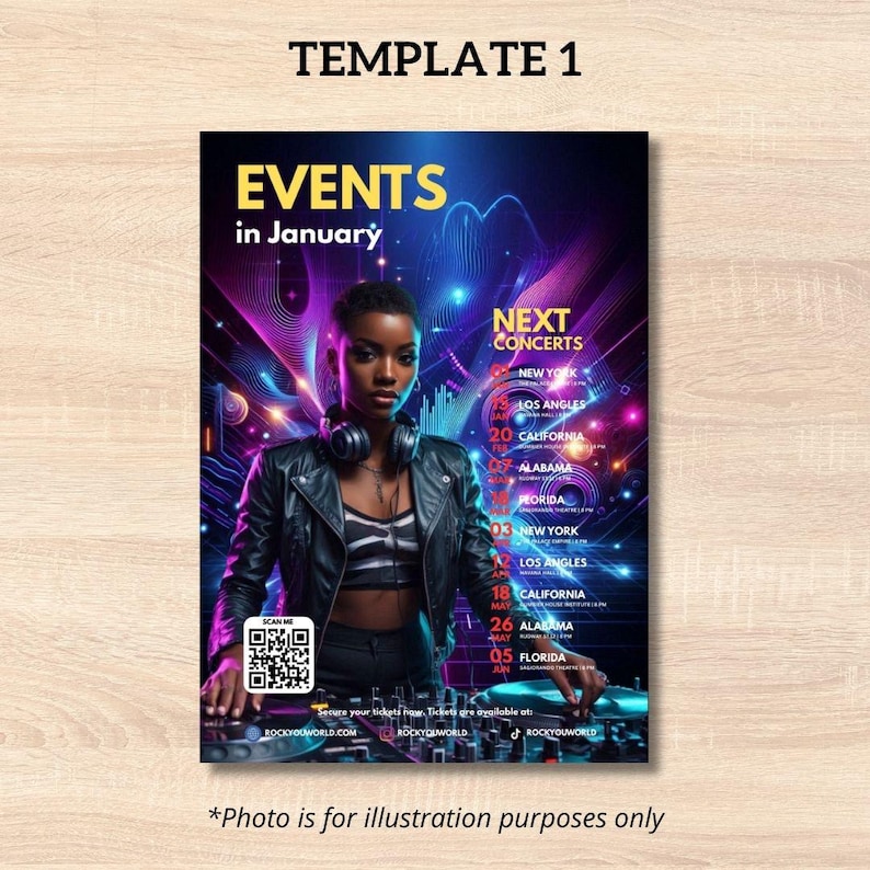 Editable DJ Music Concert Poster Template | Canva Flyer (A3, Digital ...