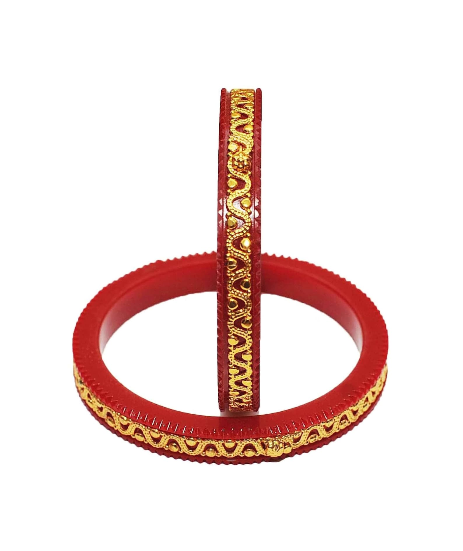 Handmade Shakha Pola Gold Plated Acrylic Bangle for Women Red - Etsy