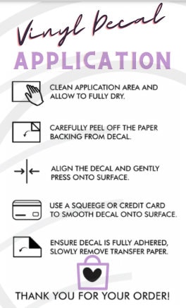 Vinyl Decal Application Instructions Card: Printable Small Business ...