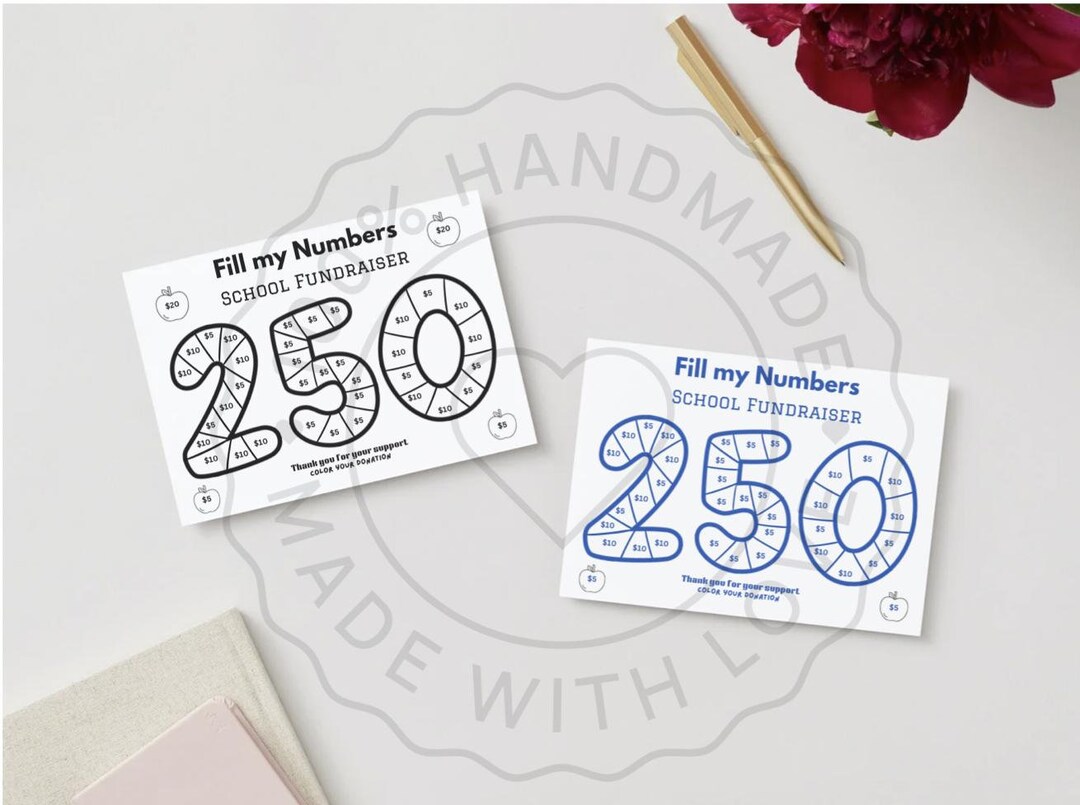 Fill My NUMBERS Fundraiser Printable, School Fundraising Form, Sponsor ...