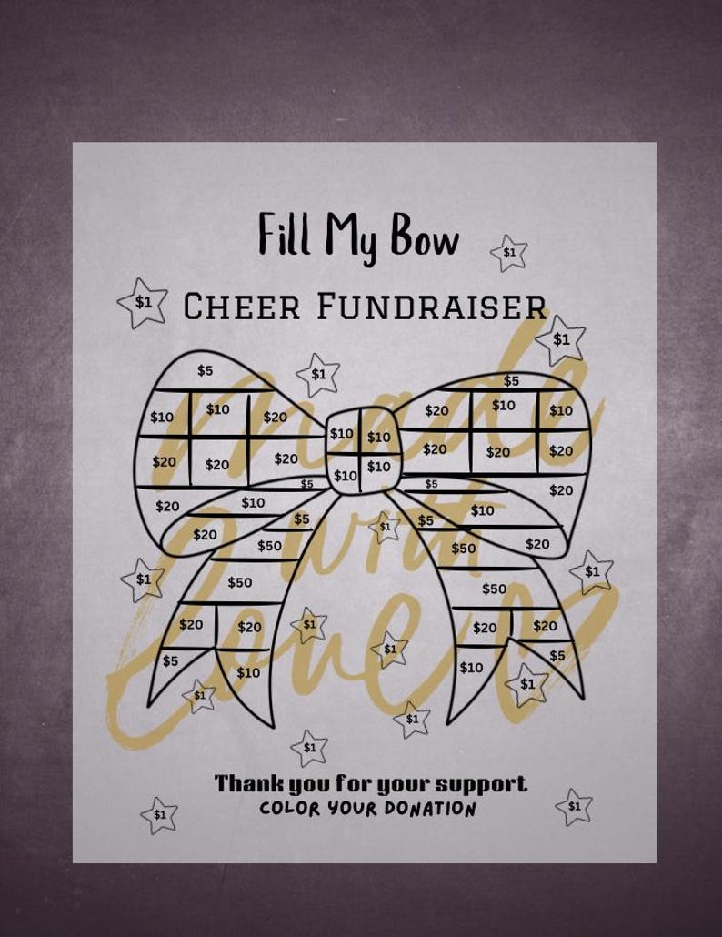 Cheerleading Bow Fundraiser Printable: Fill-in Fundraising Form ...