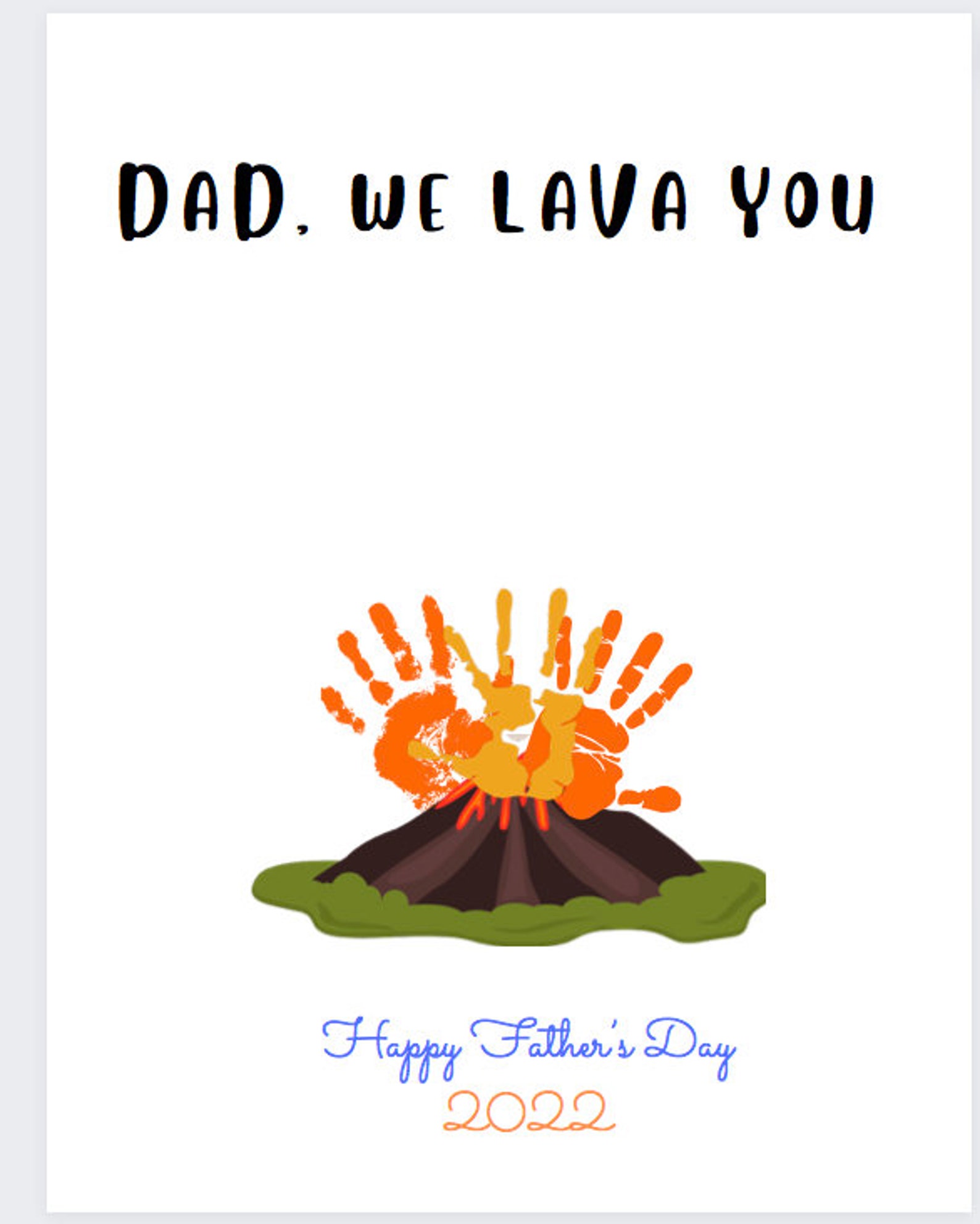 Father's Day PRINTABLE Dinosaur Handprint Craft. Fathers - Etsy Canada