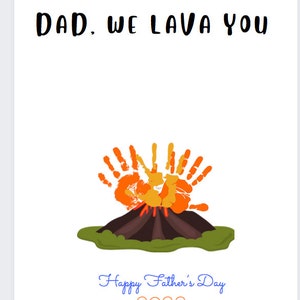 Father's Day PRINTABLE Dinosaur Handprint Craft. Fathers - Etsy Canada