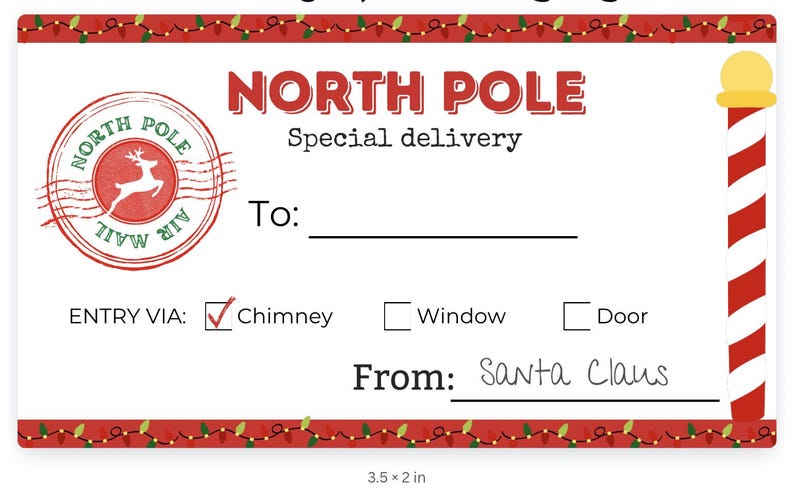 Editable North Pole Christmas Tag CANVA Template. Two Designs. Canva ...