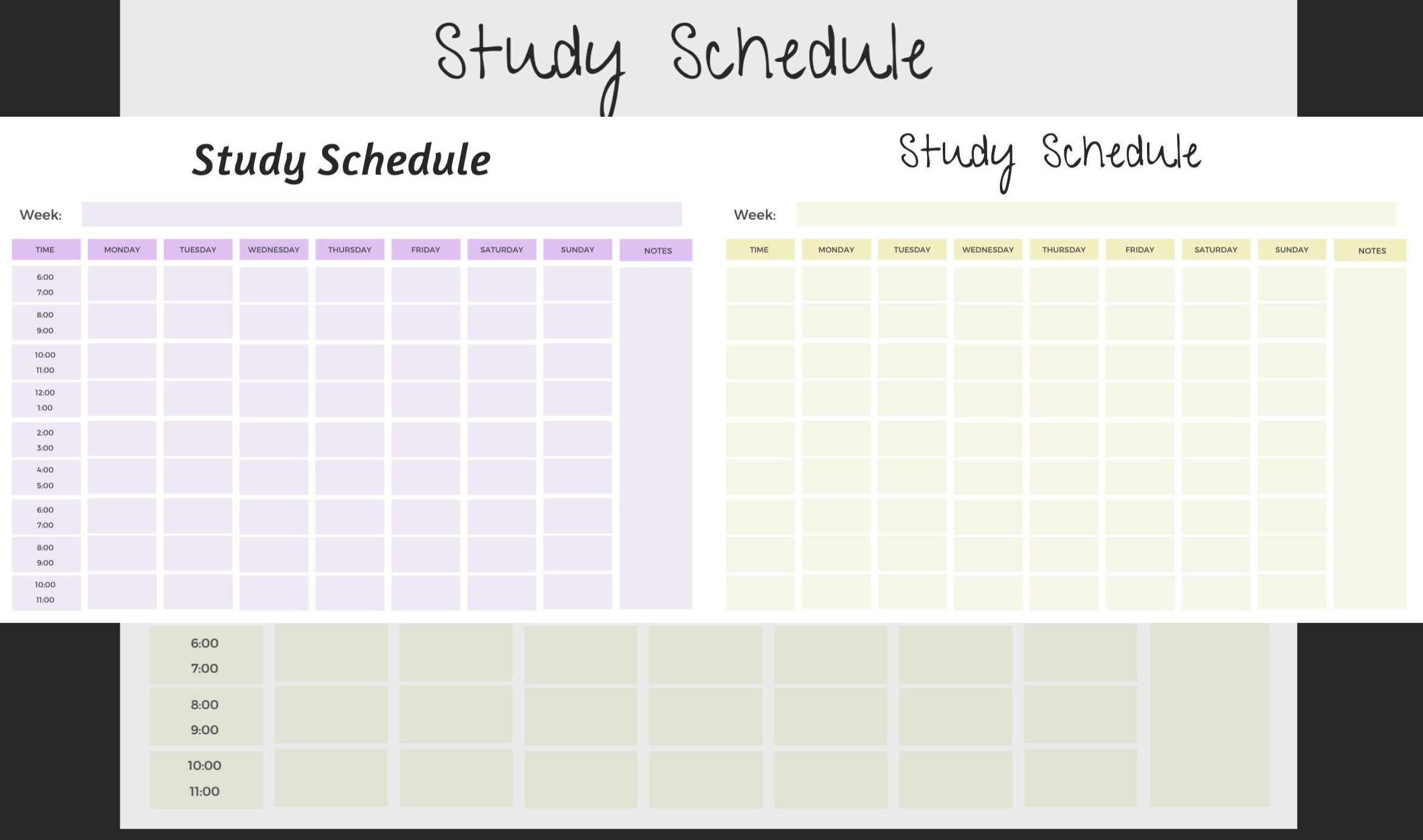Minimalist Revision Timetable Printable Set | Study Schedule | Weekly ...