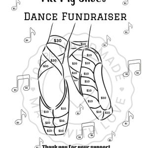 Fill My Shoes Dance Fundraiser Printable, Dance Team Fundraising Form ...