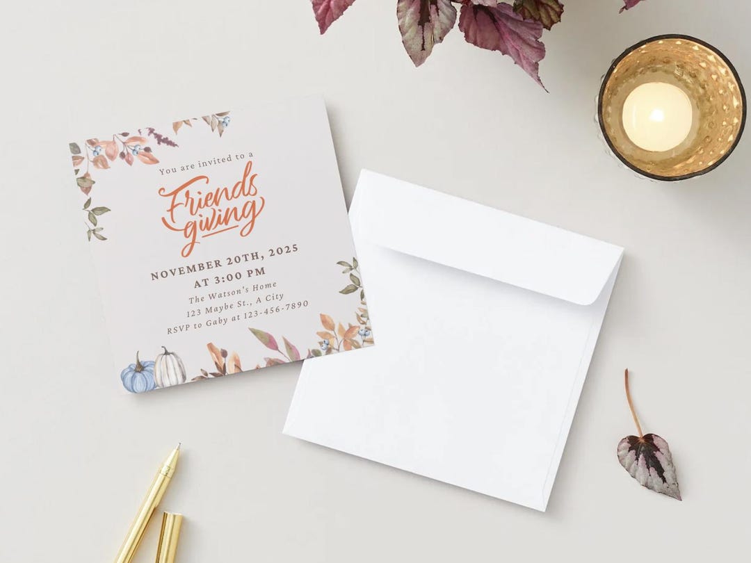 Editable Friendsgiving CANVA Invitation. Two Designs. Canva Template ...