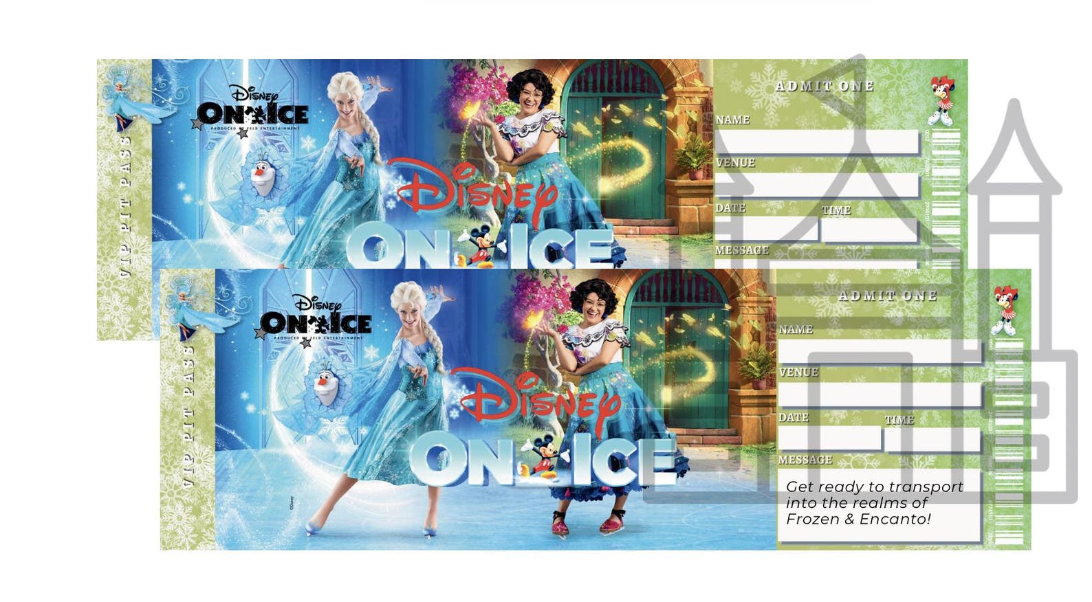 Printable and Editable Disney-on-ice Printable Ticket Template. Faux ...