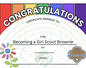 Daisy to Brownie Bridging Certificate - Etsy