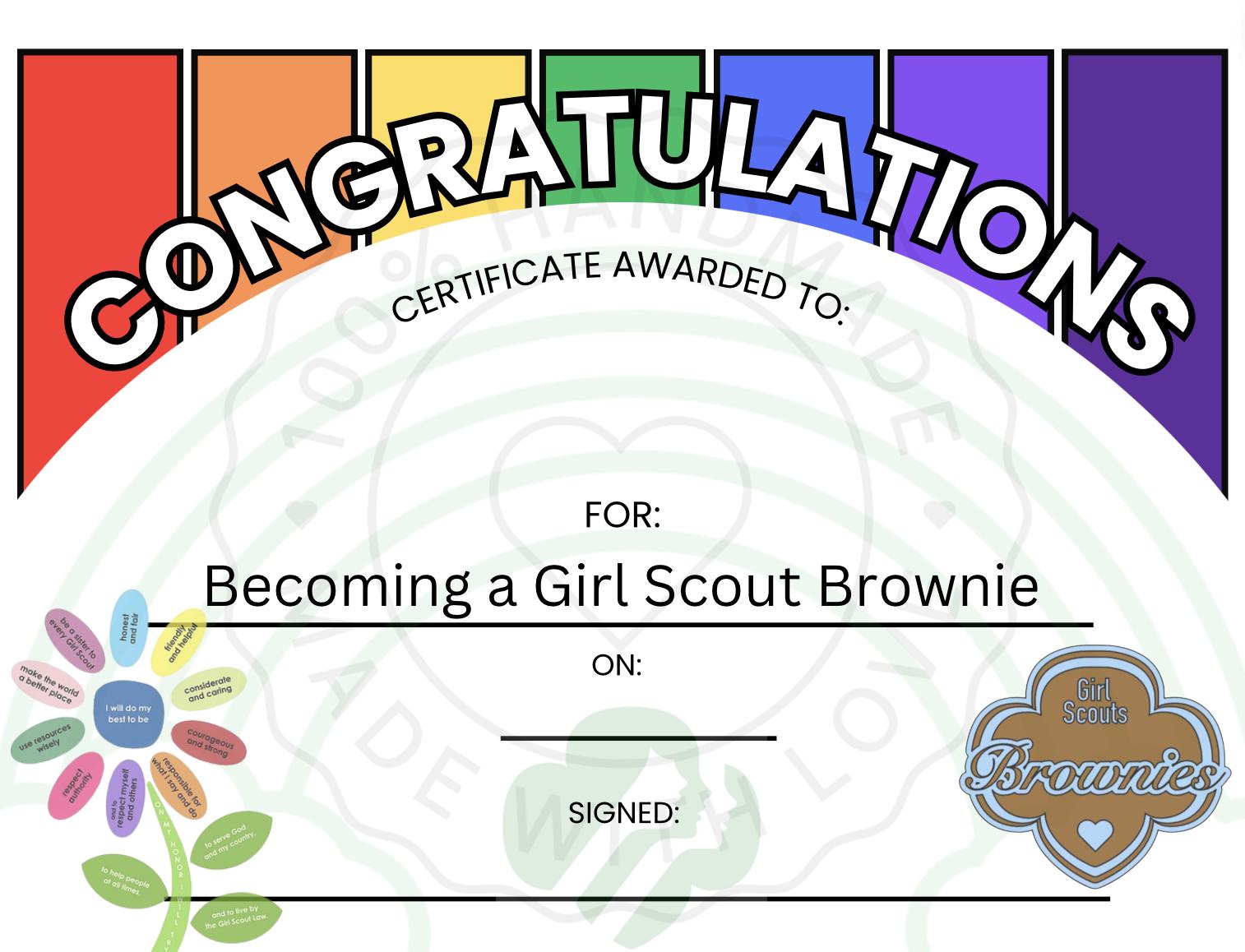 Girl Scout Bridging Certificate-daisy to Brownie. Girl Scout ...
