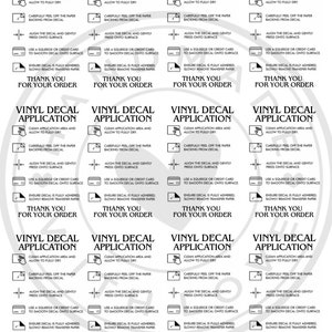 Directions for Printable Decal Placement Card. Decal Application ...