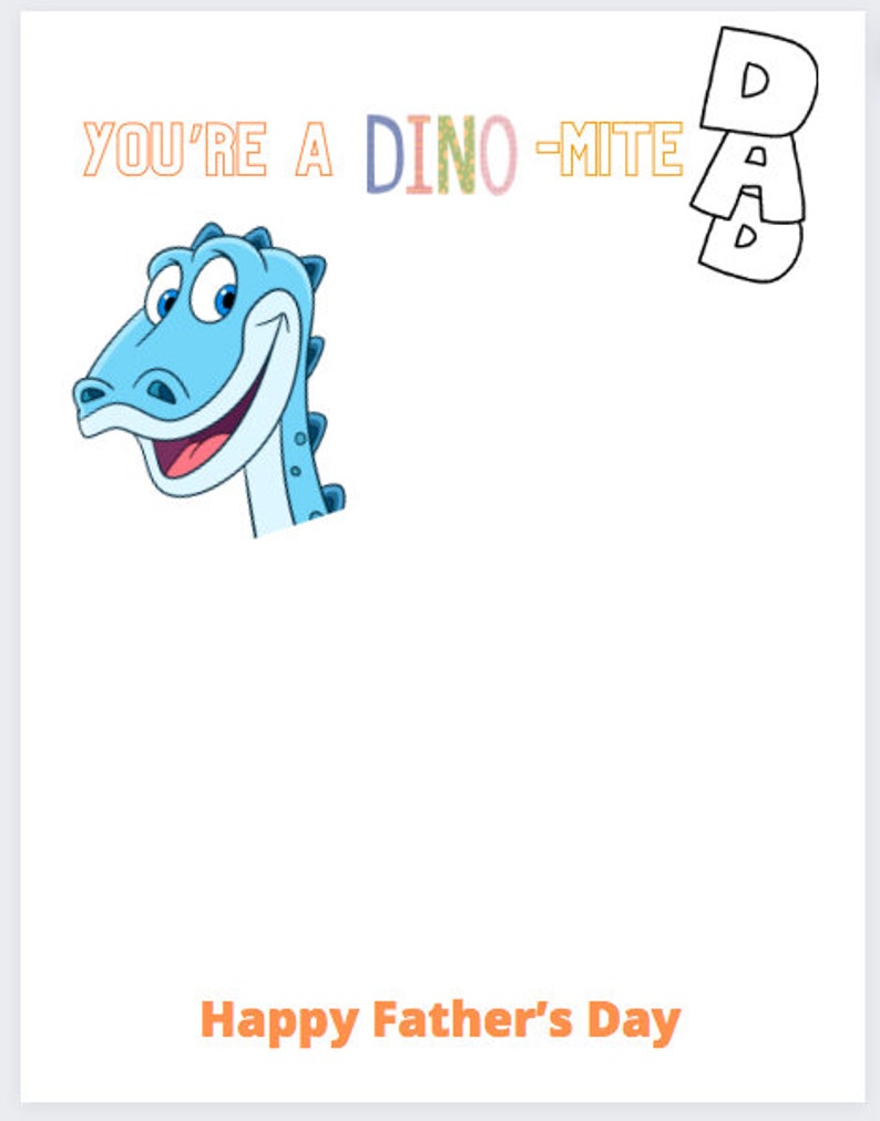 Father's Day PRINTABLE Dinosaur Handprint Craft. Fathers - Etsy Canada