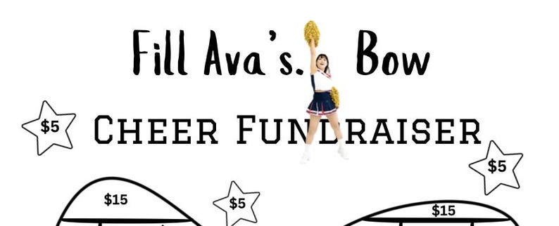 Personalized Fill My Bow Cheer Fundraiser Printable, Cheerleading Team ...