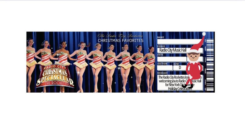 Printable and Editable Christmas Spectacular Rockettes Printable Ticket ...