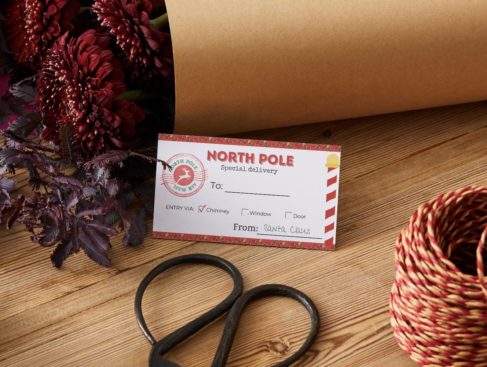 Editable North Pole Christmas Tag CANVA Template. Two Designs. Canva ...
