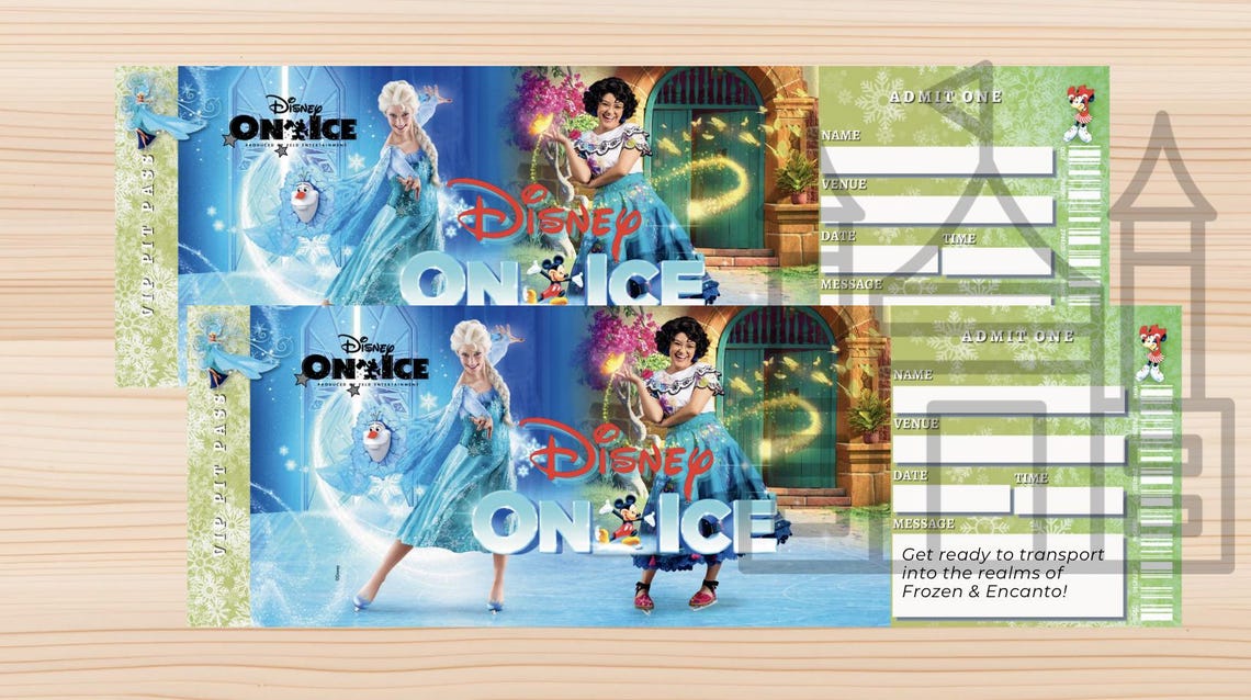 Printable and Editable Disney-on-ice Printable Ticket Template. Faux ...