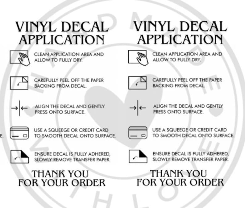 Directions for Printable Decal Placement Card. Decal Application ...