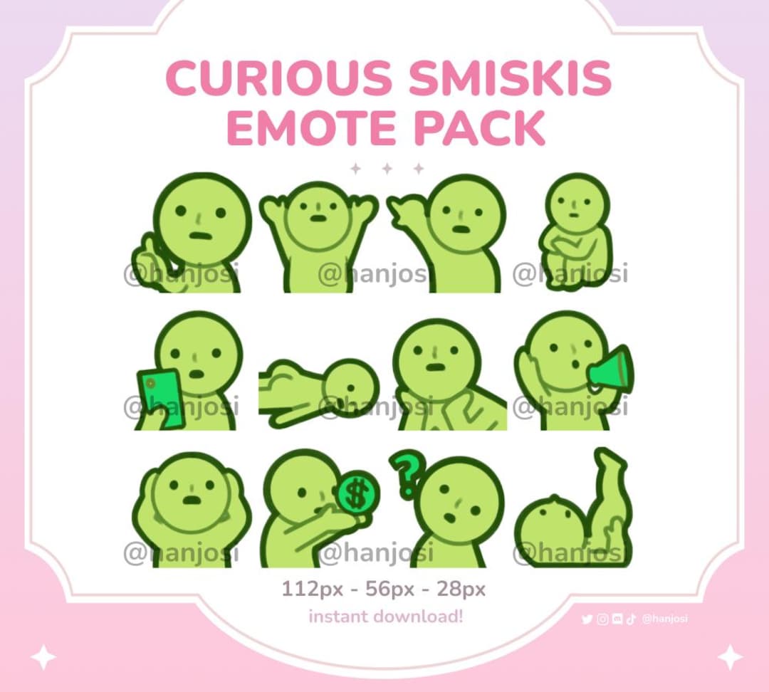 CURIOUS Smiskis Emote Pack: Smiski Sticker, Twitch and Discord Server ...