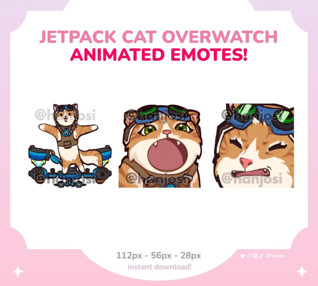 Jetpack Cat ANIMATED Overwatch Emojis - Fika Emotes - Discord Twitch ...