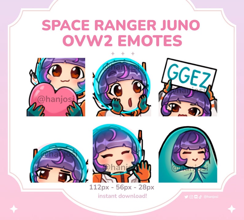 SPACE RANGER JUNO Overwatch 2 Emote Pack: Discord Emotes / Twitch ...