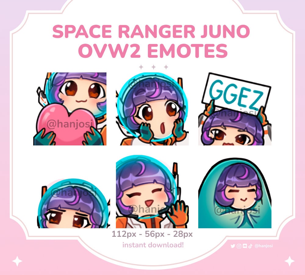 SPACE RANGER JUNO Overwatch 2 Emote Pack: Discord Emotes / Twitch ...