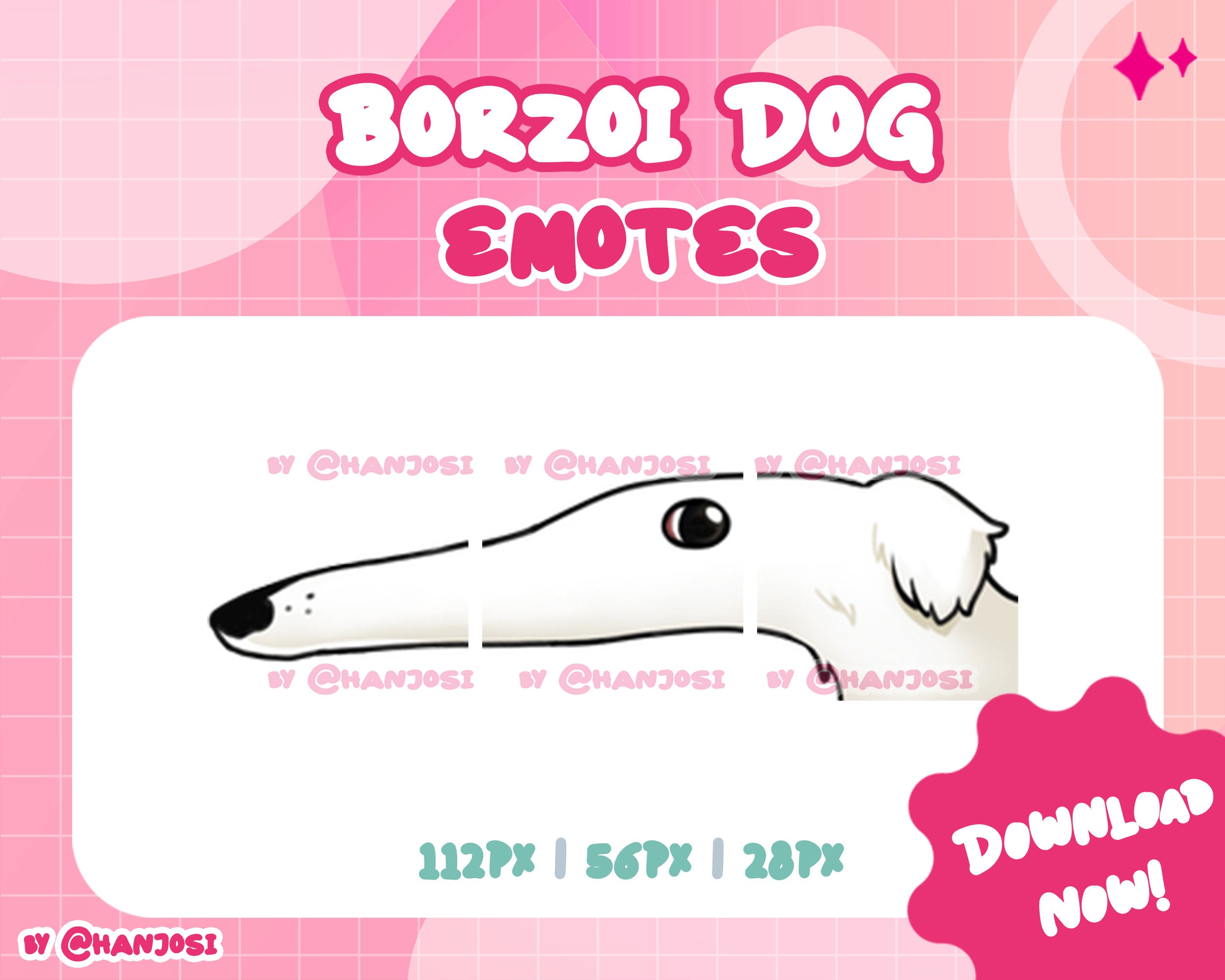 BORZOI DOG EMOTE: Discord Emotes / Twitch Youtube Streaming - Etsy