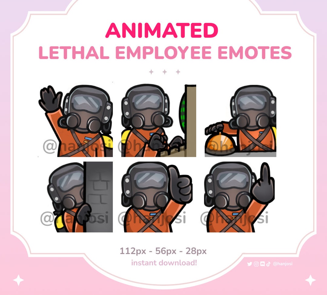 Lethal Company ANIMATED EMPLOYEE Emotes Set Discord, Twitch, Streaming ...