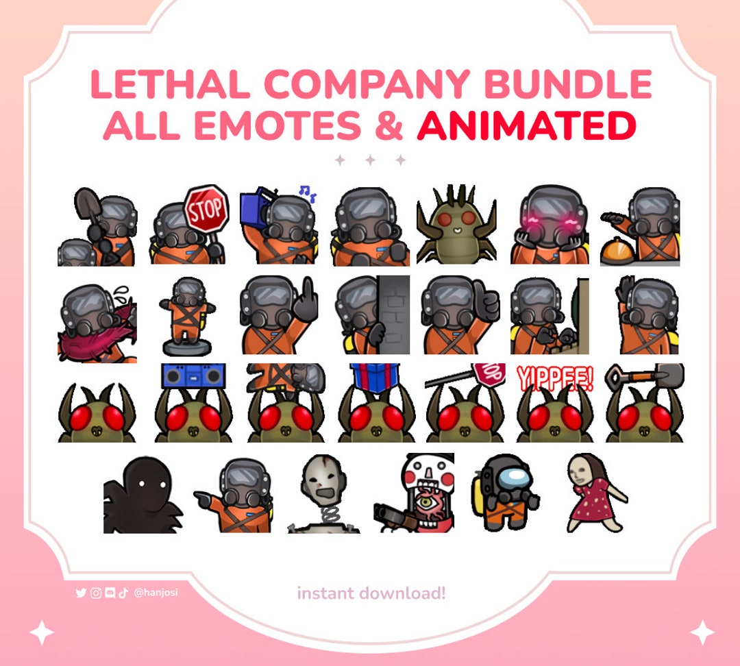 Lethal Company ANIMATED ALL EMOTES - Discord, Twitch, Streaming, Lethal ...