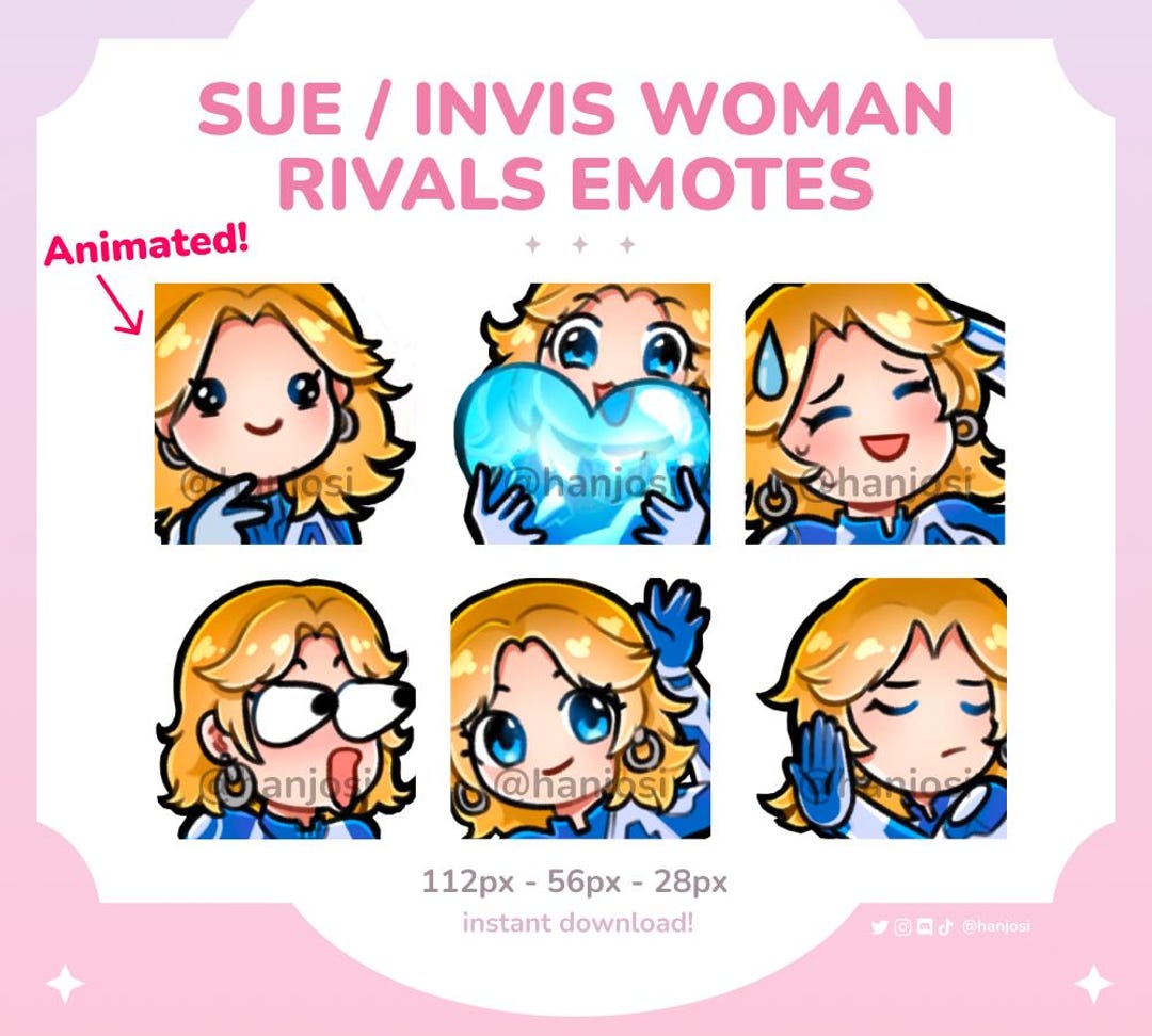SUE STORM Invisible Woman Marvel Rivals Emotes - Cute Girl, Fantastic ...