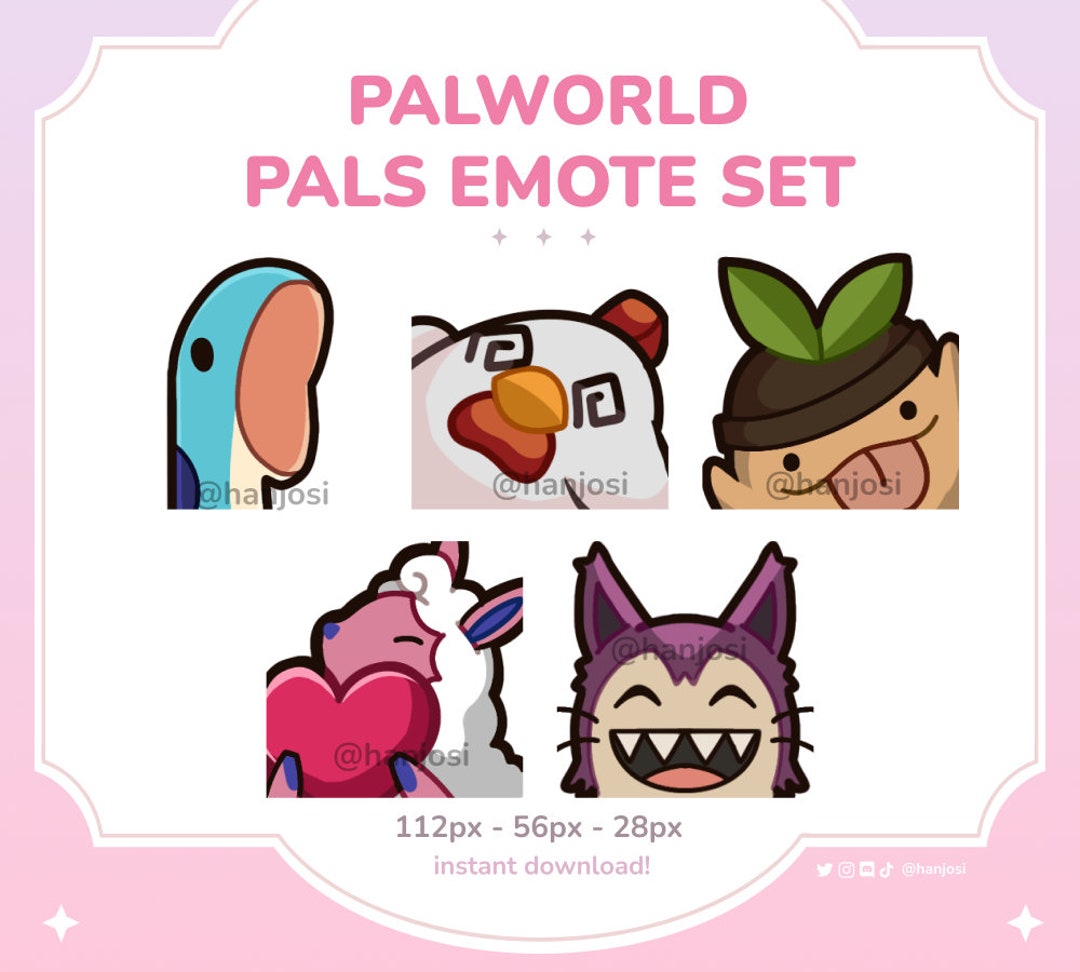 PALWORLD EMOTES Set 3/3 - Cute Emotes, Discord Emotes, Streaming Emote ...