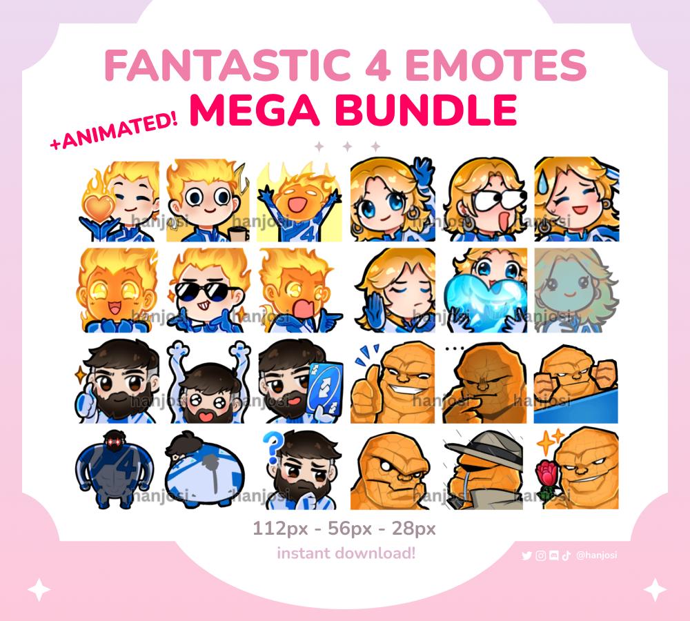 FANTASTIC 4 ANIMATED EMOTES Marvel Rivals - Mr Fantastic, the Thing ...