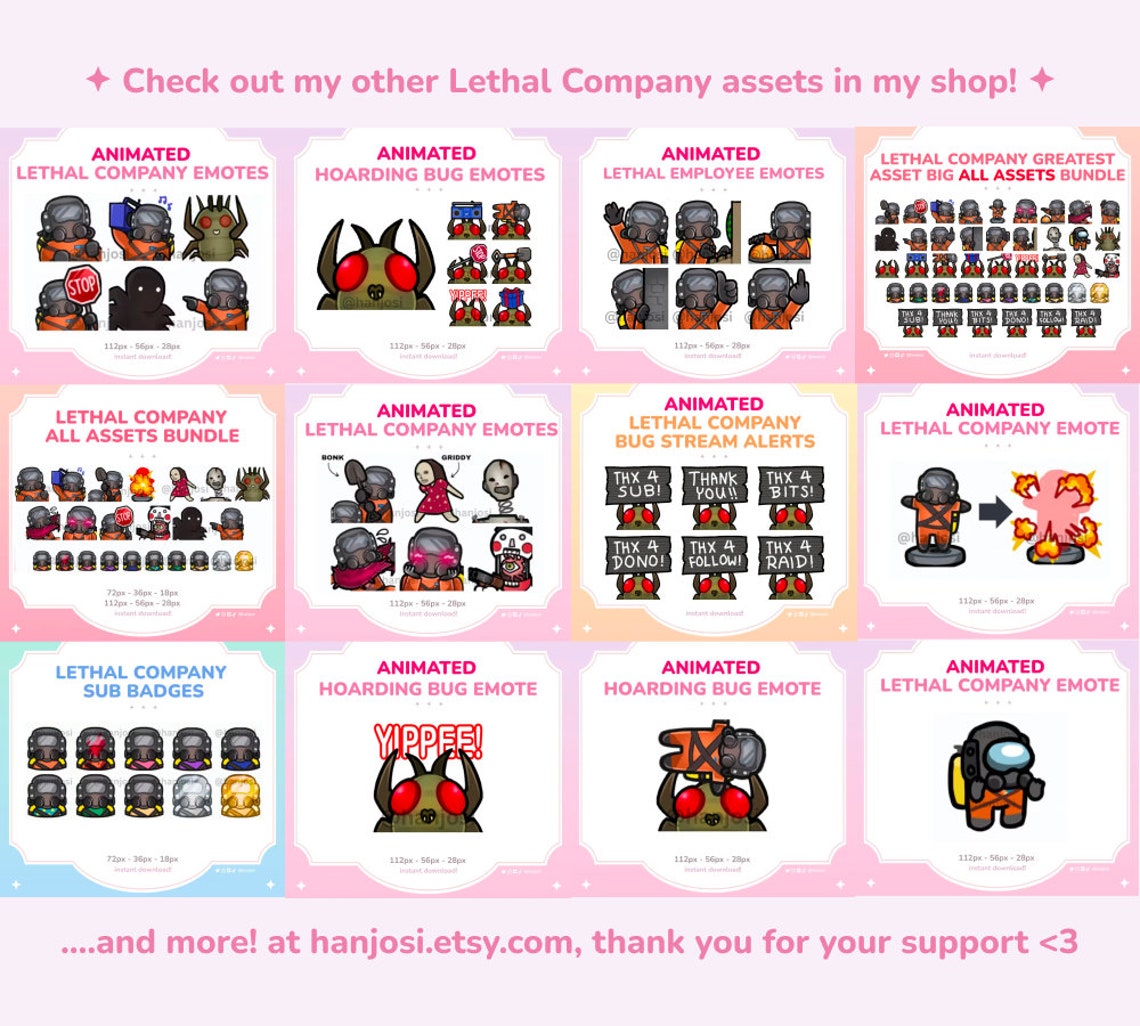 Lethal Company ANIMATED EMPLOYEE Emotes Set Discord, Twitch, Streaming ...