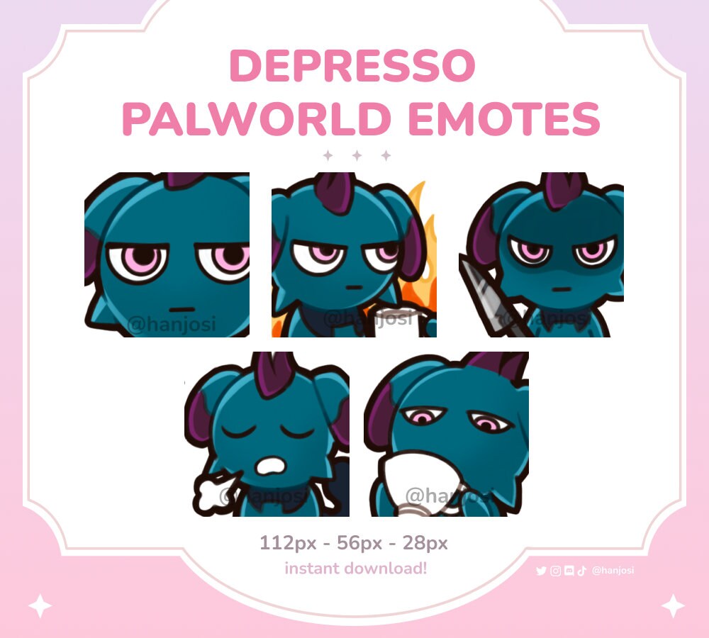 PALWORLD DEPRESSO EMOTE Set - Cute Emotes, Discord Emotes, Streaming ...
